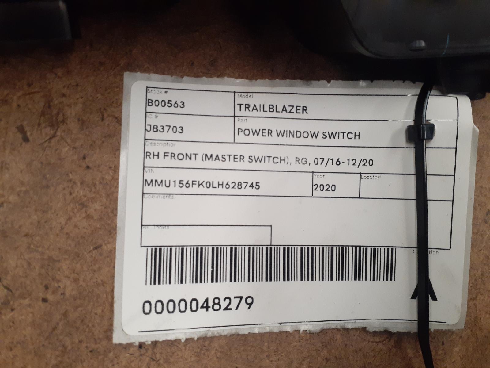 Pwr Dr Wind Switch Trailblazer Holden 2020